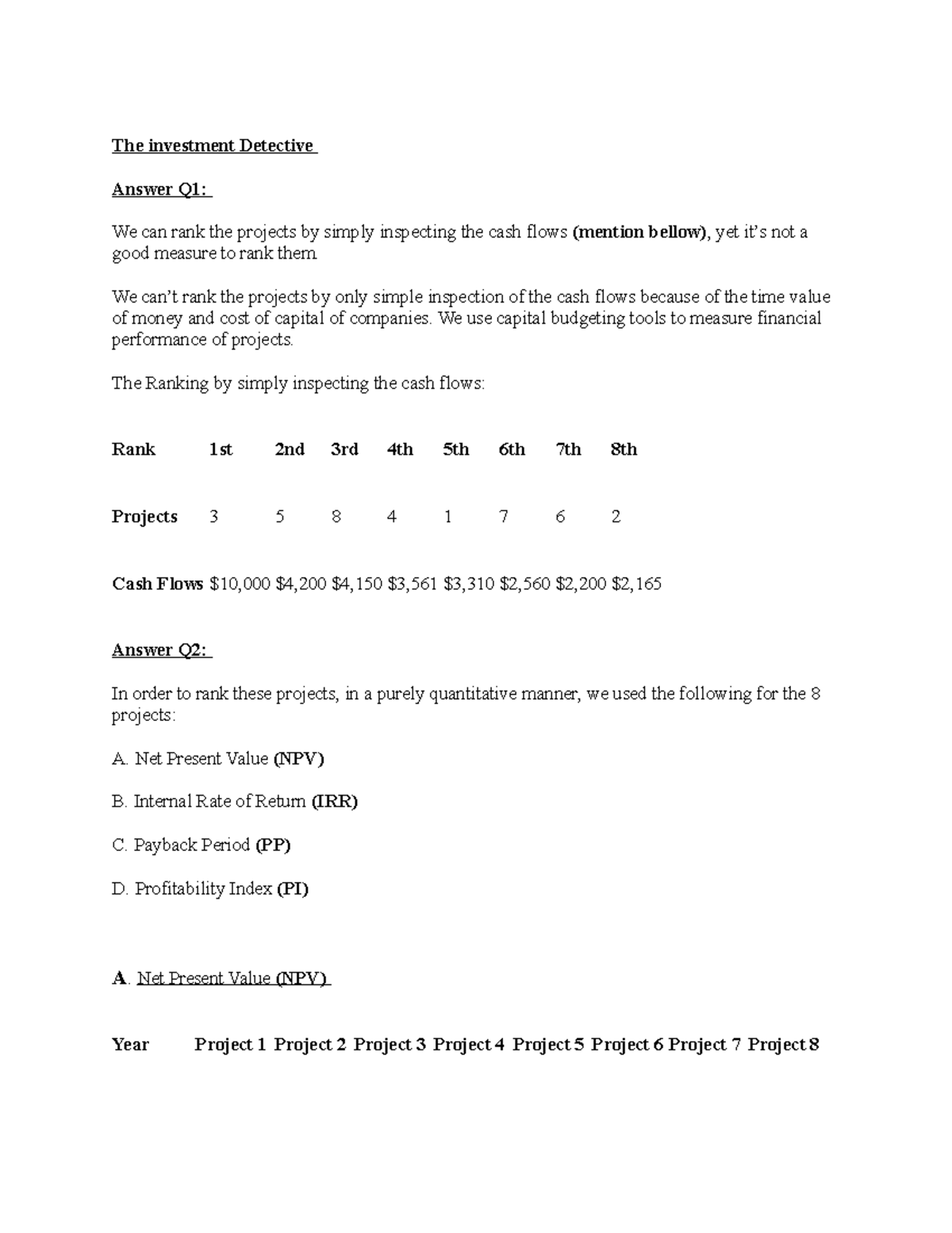 CASE 18 The investment Detective - The investment Detective Answer Q1 ...