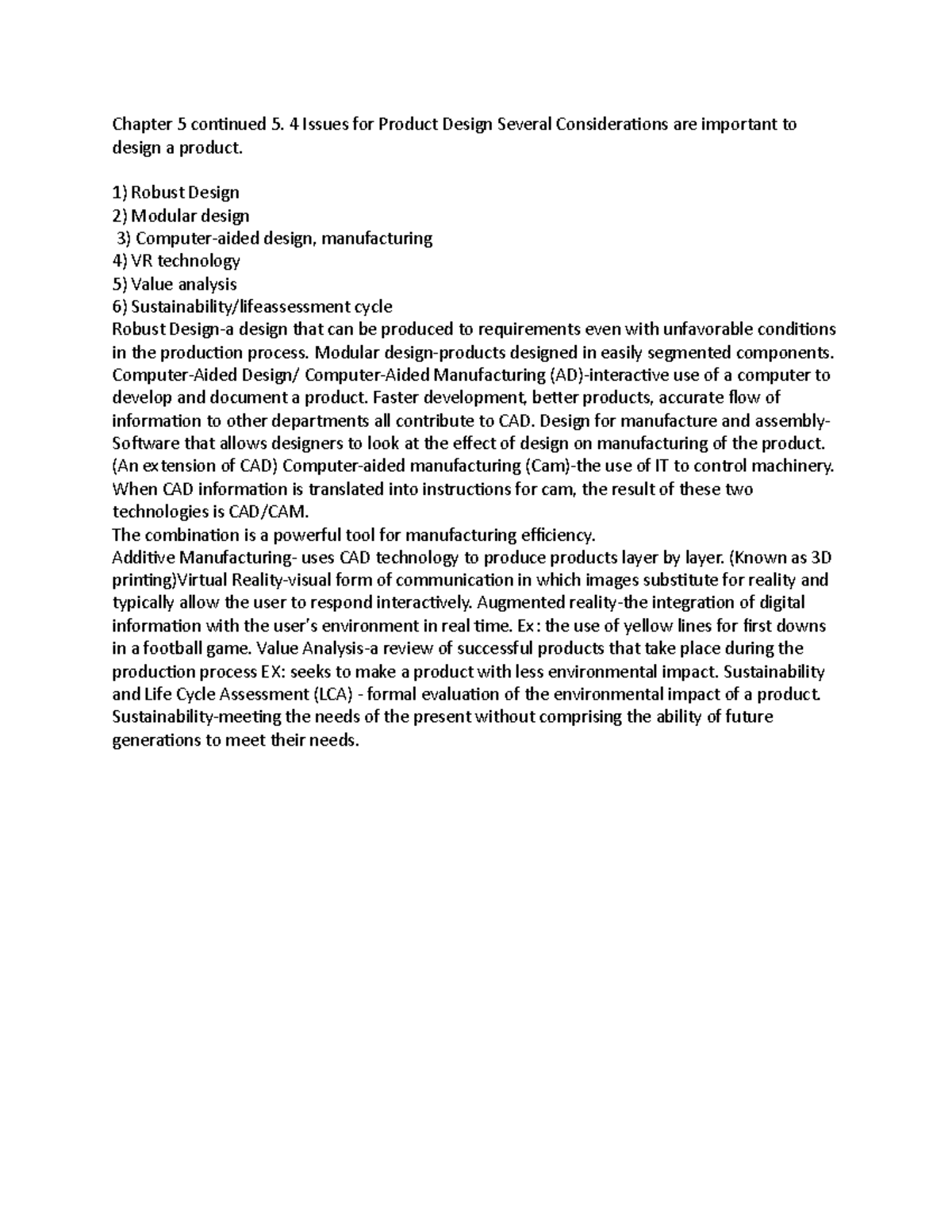 IDS 355 Study - Class lecture notes on chapter 4 and 5. - Chapter 5 ...