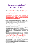 Fundamentals Of Horticulture - 19HOR101 - Studocu