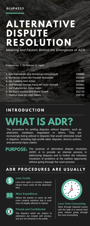 Case Summary ADR- CASE REVIEW - A211 GLUP 4233 ALTERNATIVE DISPUTE ...