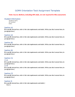 Chantel Orientation Task - GOM4 Orientation Task Assignment Template Note: Source citations ...