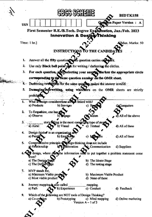 IDT IA1 - Question Bank - DEPARTMENT OF BASIC SCIENCE & ENGINEERING ...