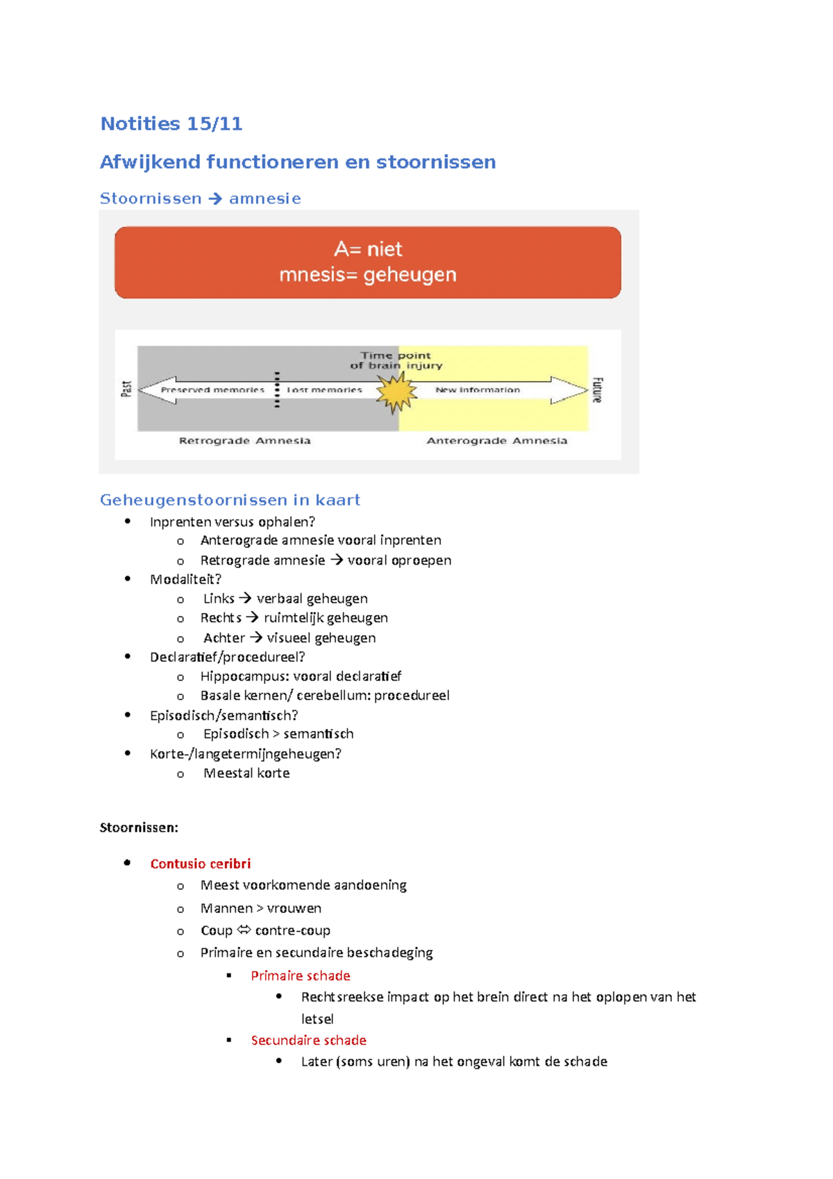 Les15 - lesaantekening - Notities 15/ Afwijkend functioneren en ...