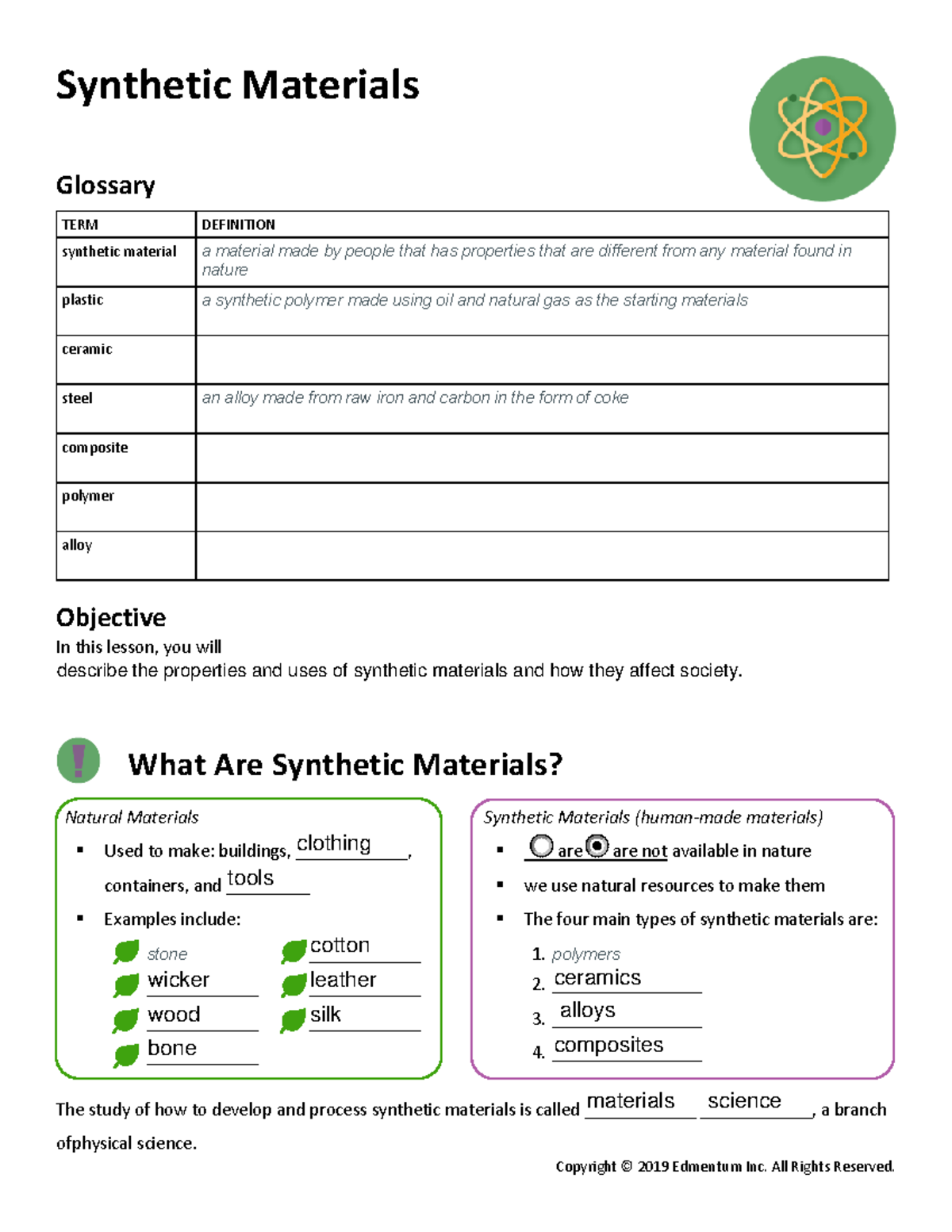 54cbdf8020c94a64ba6237d33ee532a3 - Synthetic Materials Glossary TERM ...