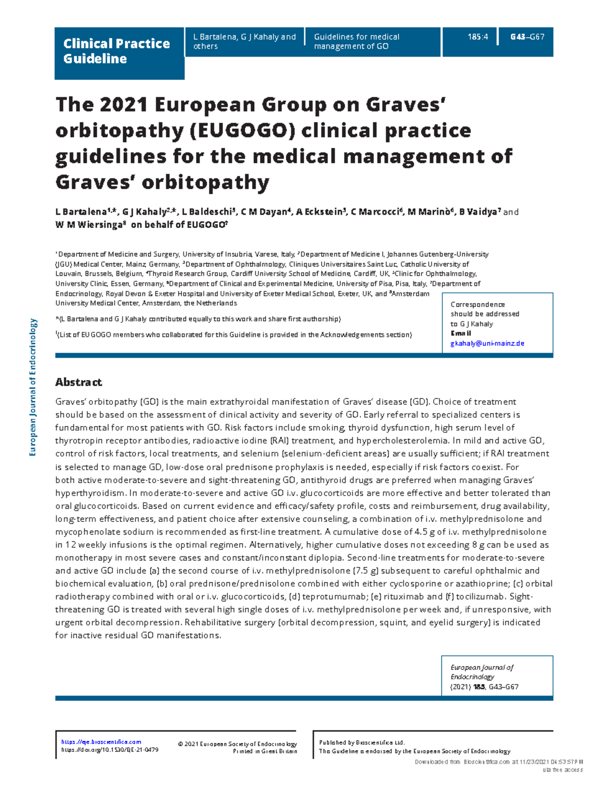 [1479683 X - European Journal of Endocrinology] The 2021 European Group ...