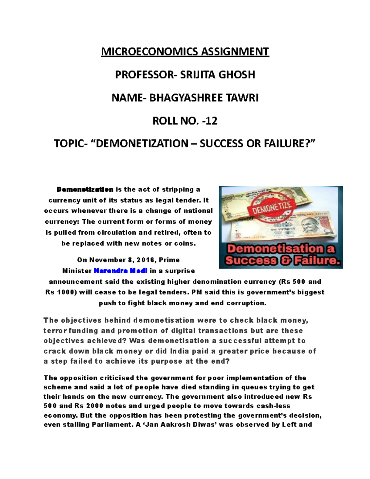 Microeconomics Assignment Microeconomics Assignment Professor