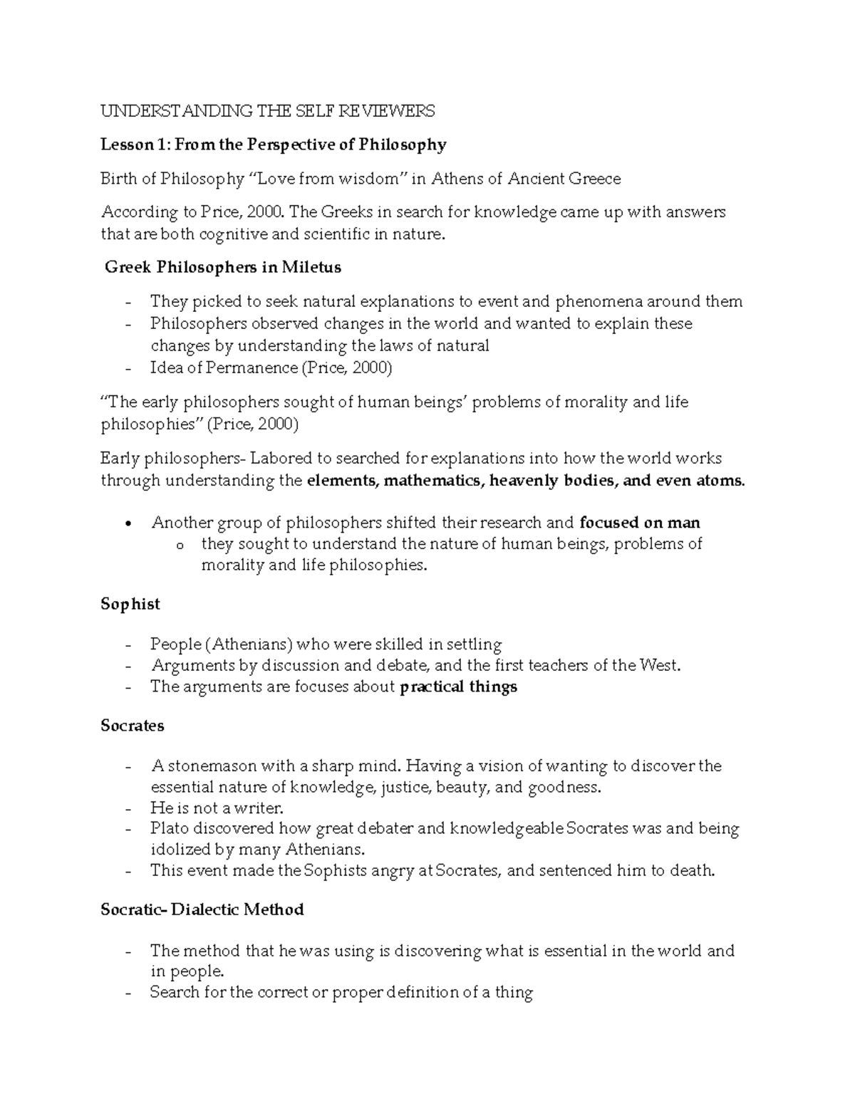 Understanding-THE-SELF- Reviewers Philo - UNDERSTANDING THE SELF ...