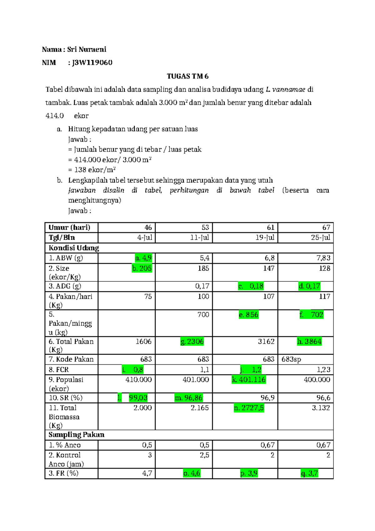 Sri Nuraeni J3W119060 P2 MCTM6-converted - Nama : Sri Nuraeni NIM : J3W TUGAS TM 6 Tabel dibawah ...