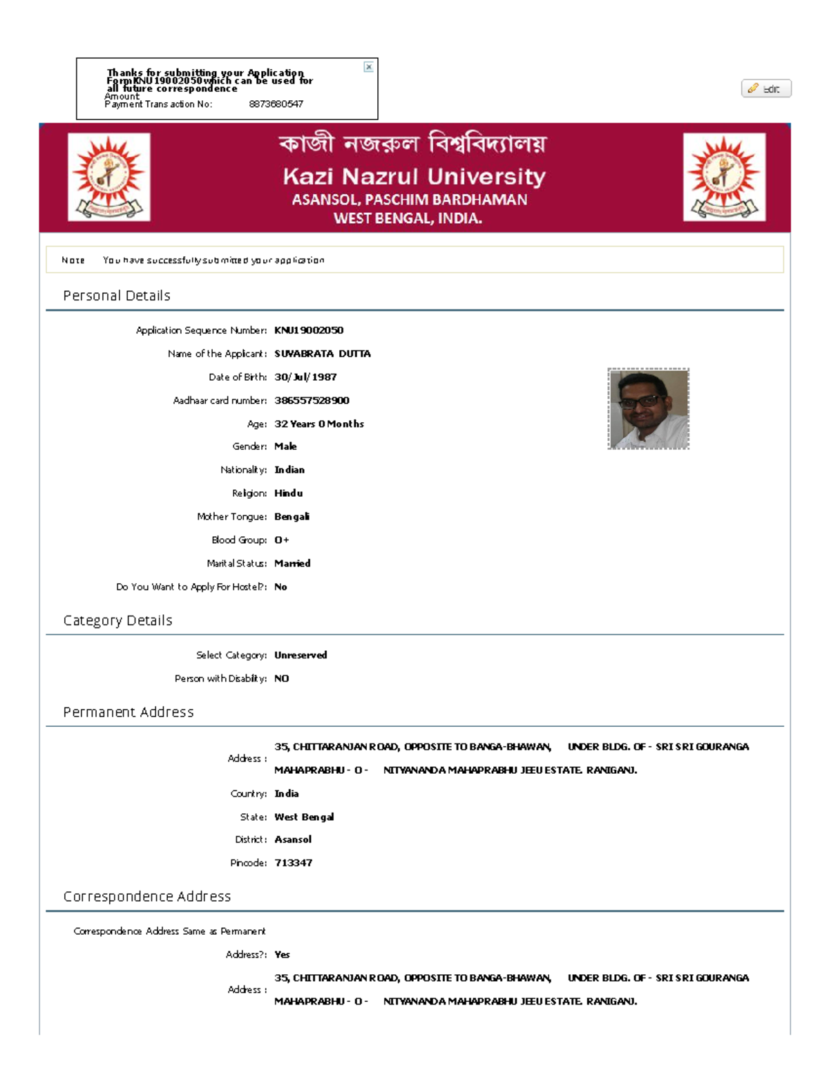 KNU PG Admission Form 2019 - Thanks for submitting your ...