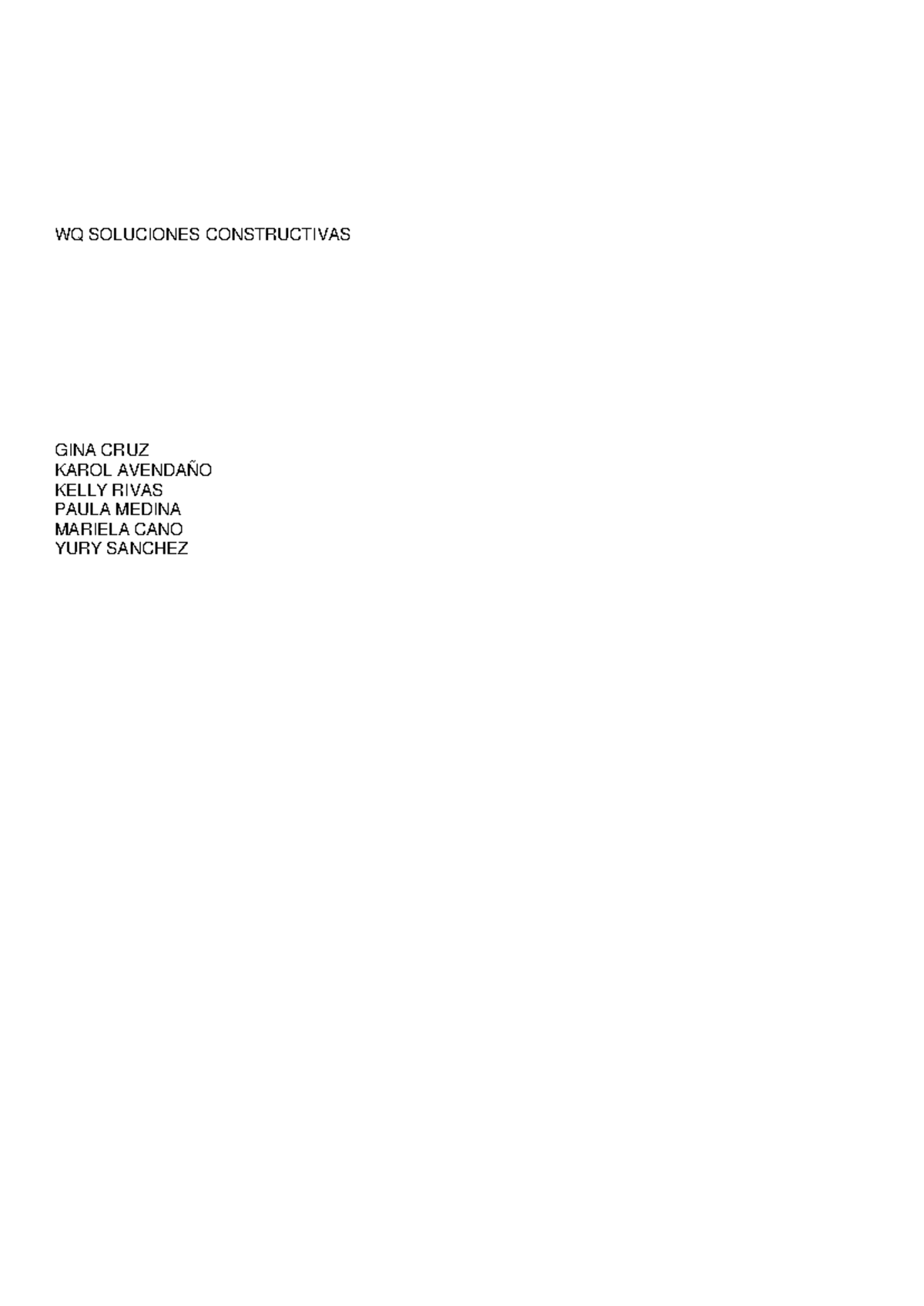 Formatos - WQ SOLUCIONES CONSTRUCTIVAS GINA CRUZ KAROL AVENDAÑO KELLY ...