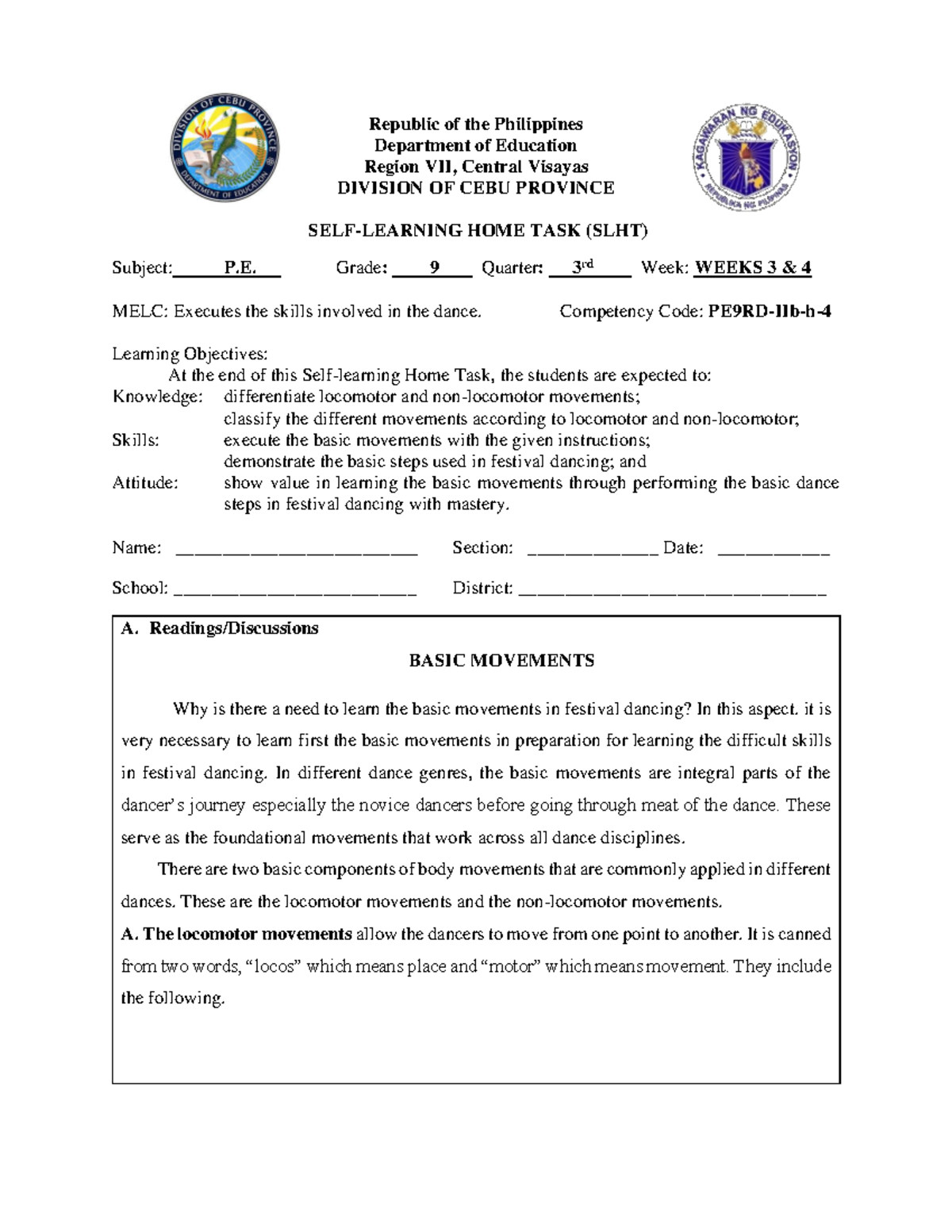 2 - None - Republic of the Philippines Department of Education Region ...