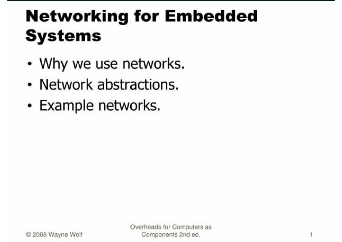 Embedded networking introduction - Electronics & Communication Engineering - Studocu