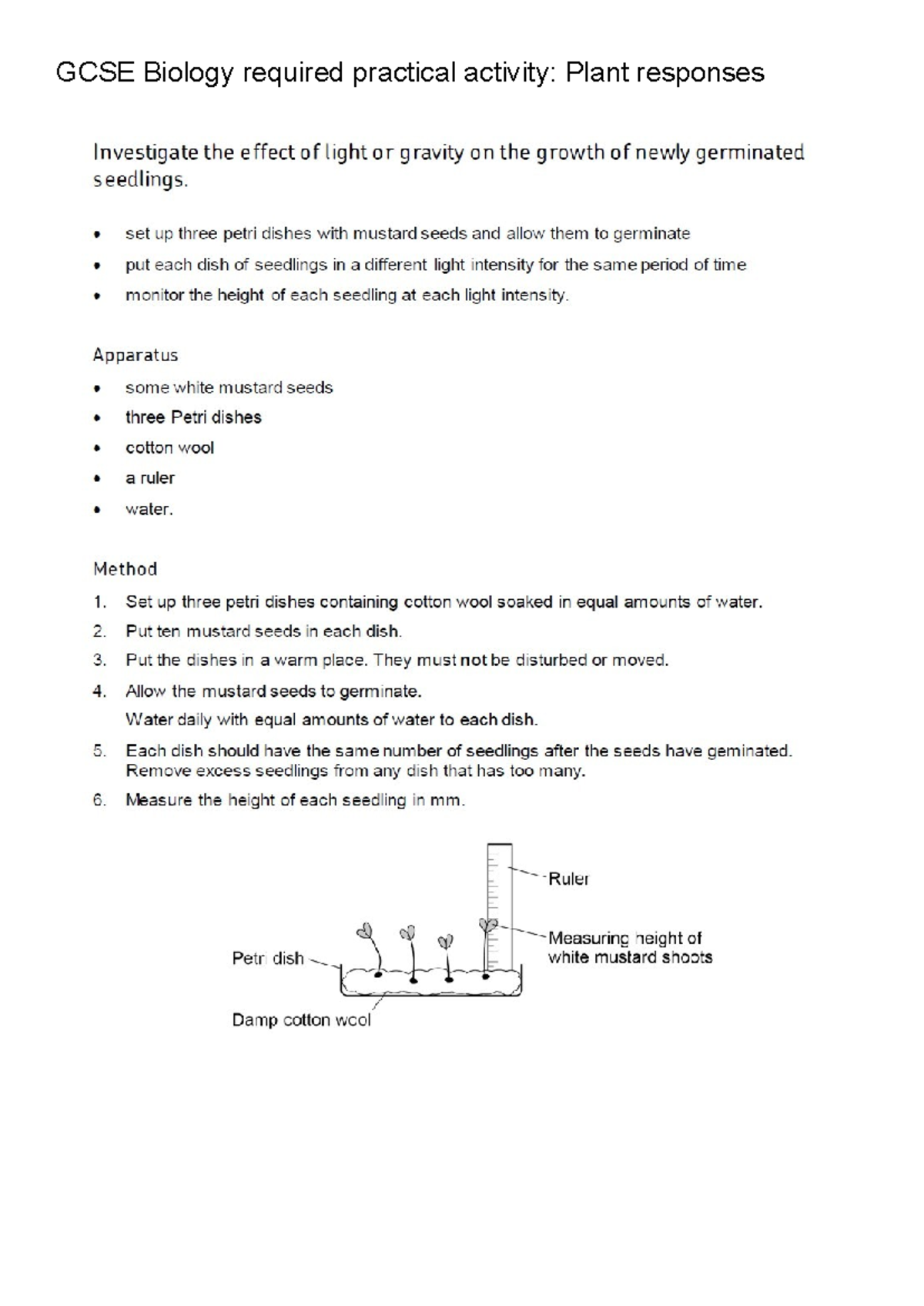 2.-Plant-responses - GCSE Biology required practical activity: Plant ...