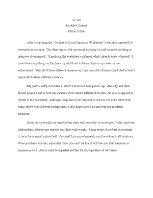 CJ 120 Module Two Practice Activity - (A text-only version of the wheel ...