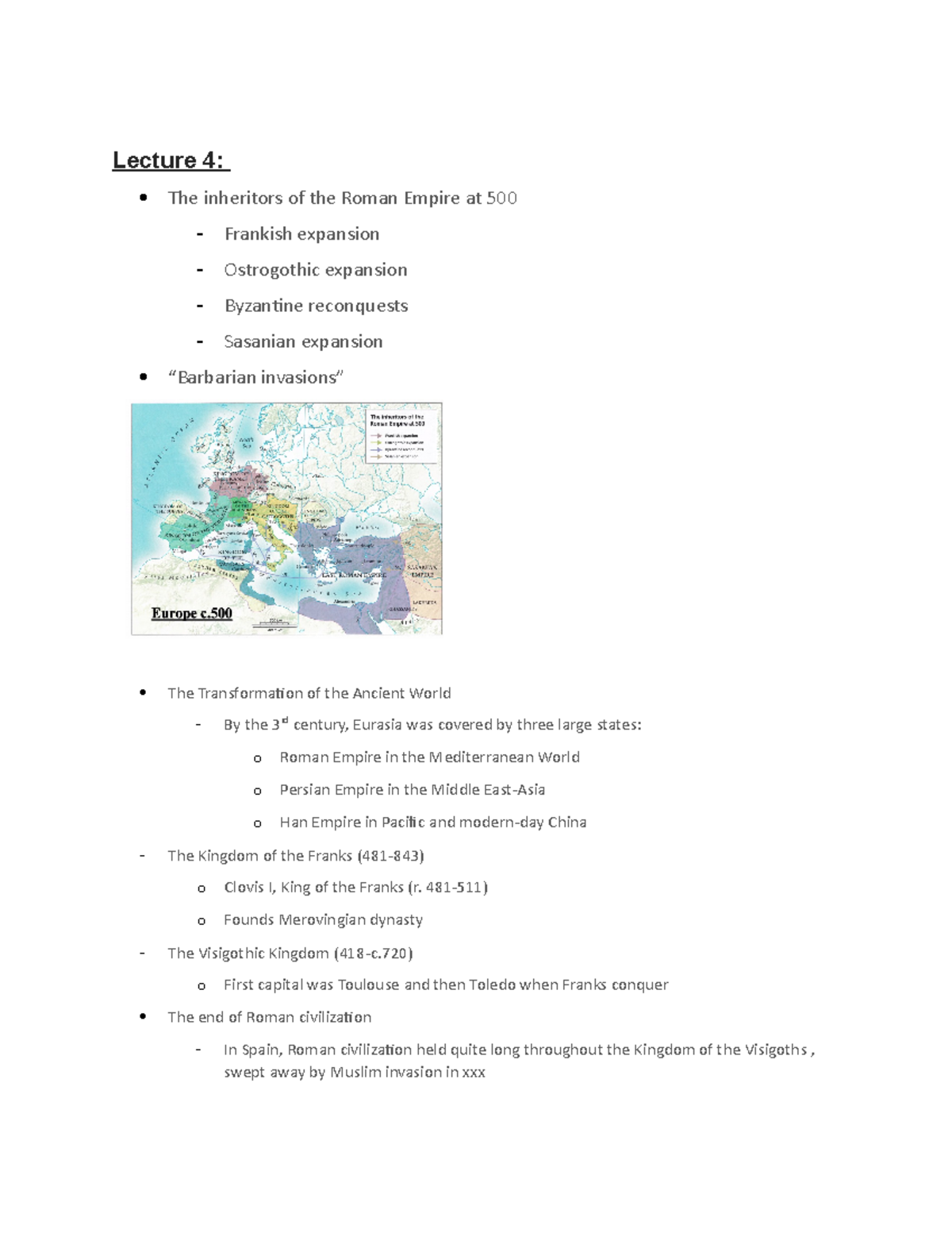 HIST 1272 Lecture 4 - Hist 1272 Notes - Lecture 4: The inheritors of ...