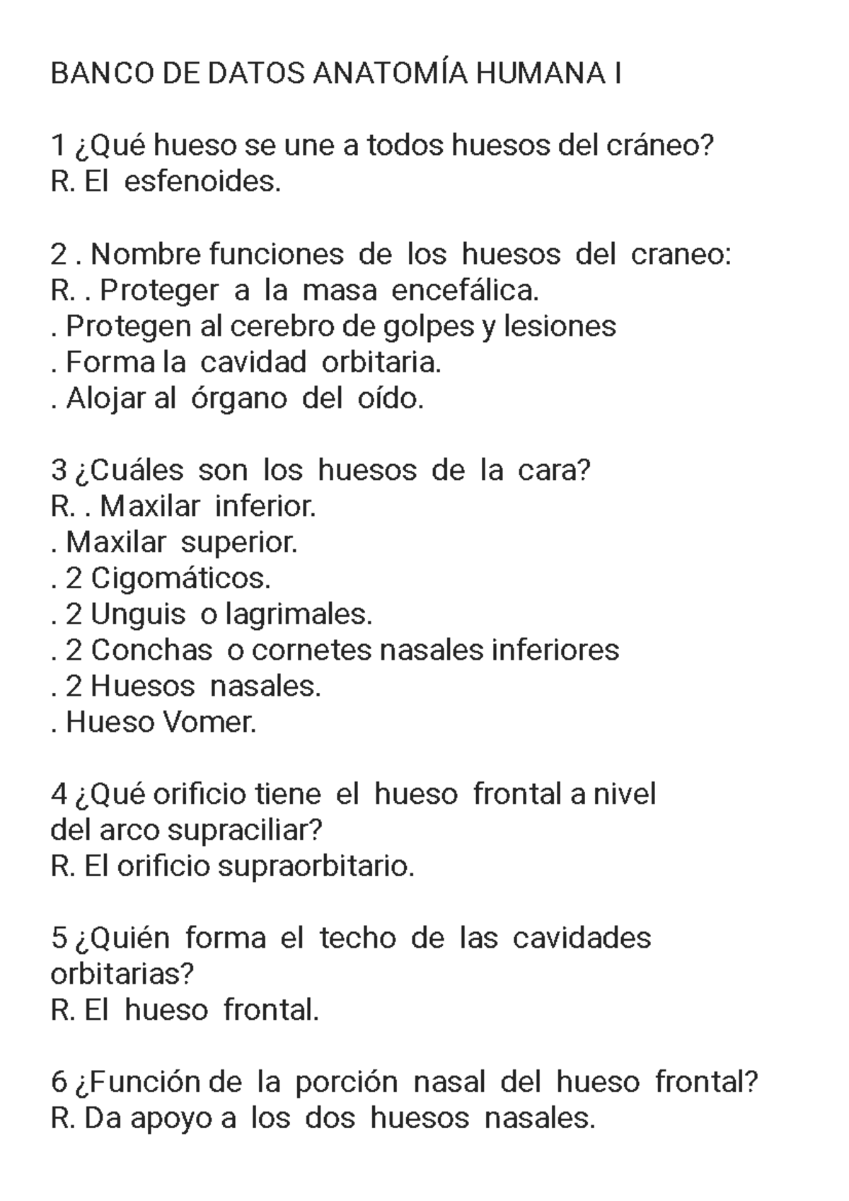 Banco De Pruebas De Anatomía Humana