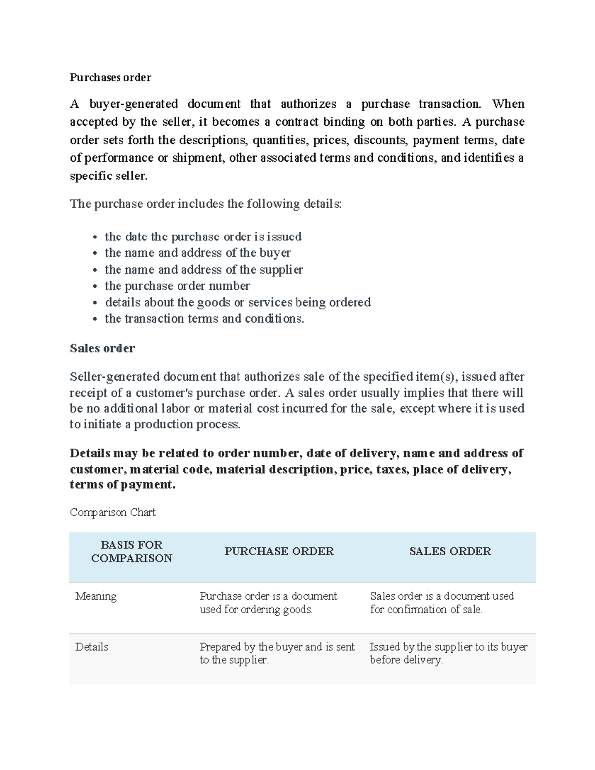 Purchases order - When accepted by the seller, it becomes a contract ...