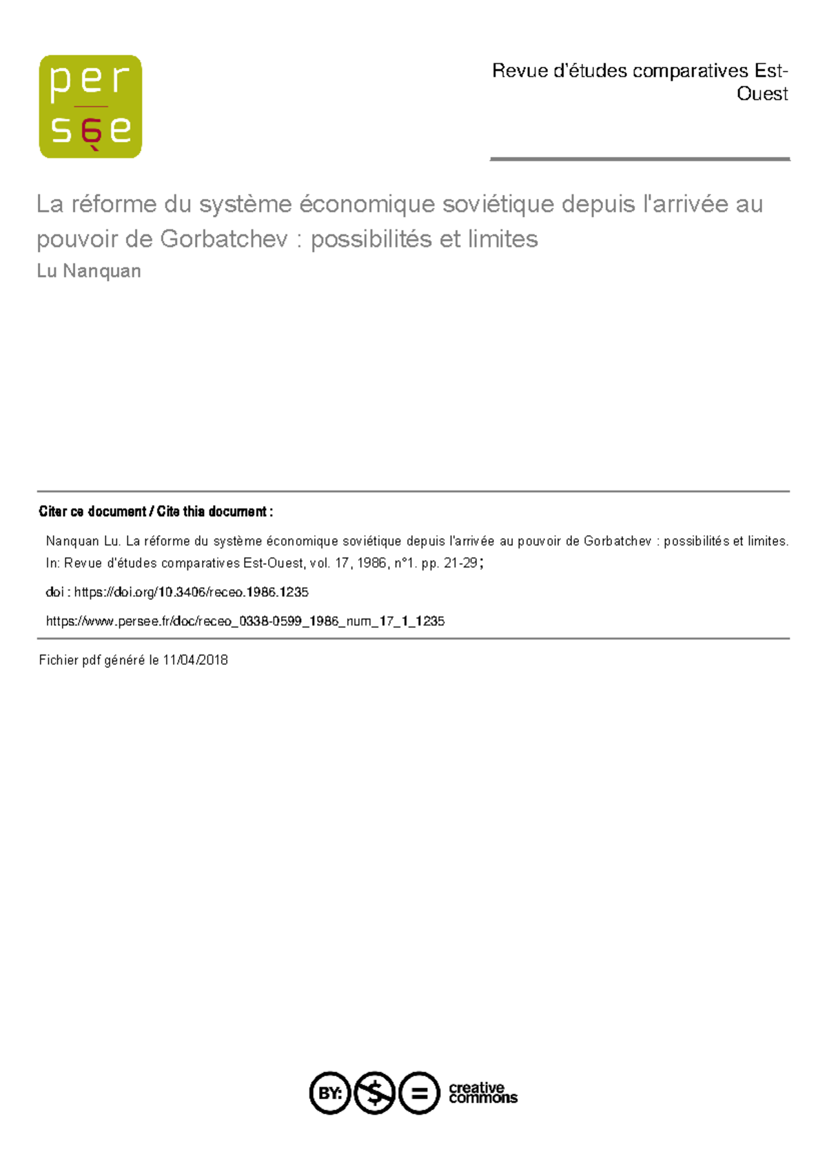 Pol3285 lecture cours 3 - Revue d’études comparatives Est- Ouest La ...