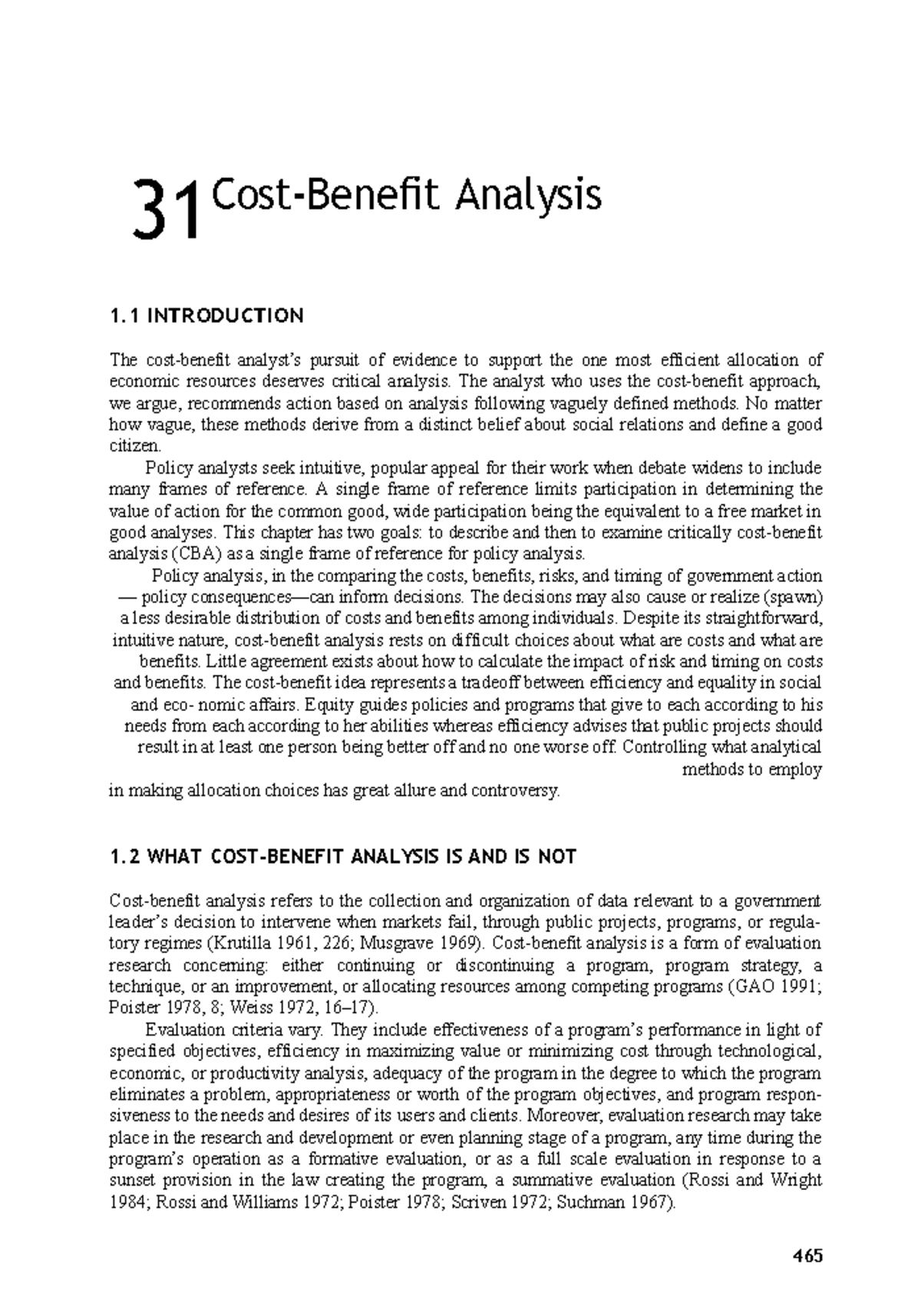 Cost Benefit Analysis - 31 Cost-Benefit Analysis 1 INTRODUCTION The ...