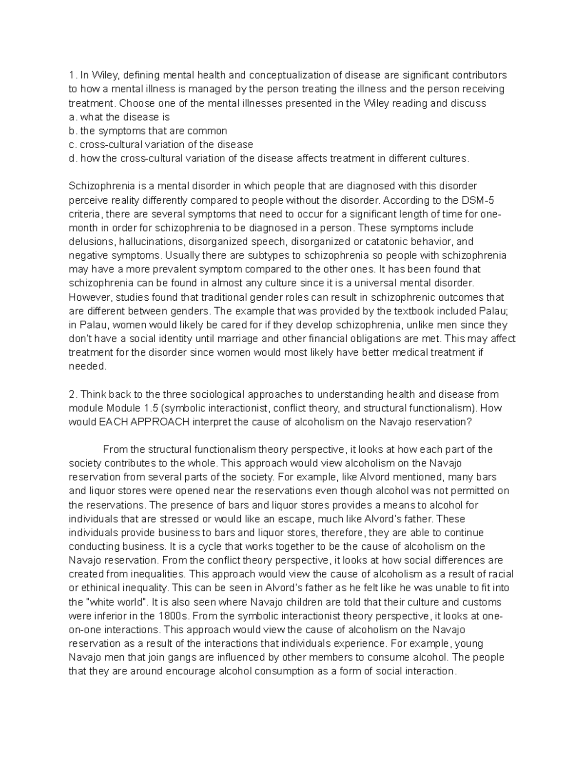 Module 6 - Mental Health and Illness - In Wiley, defining mental health ...