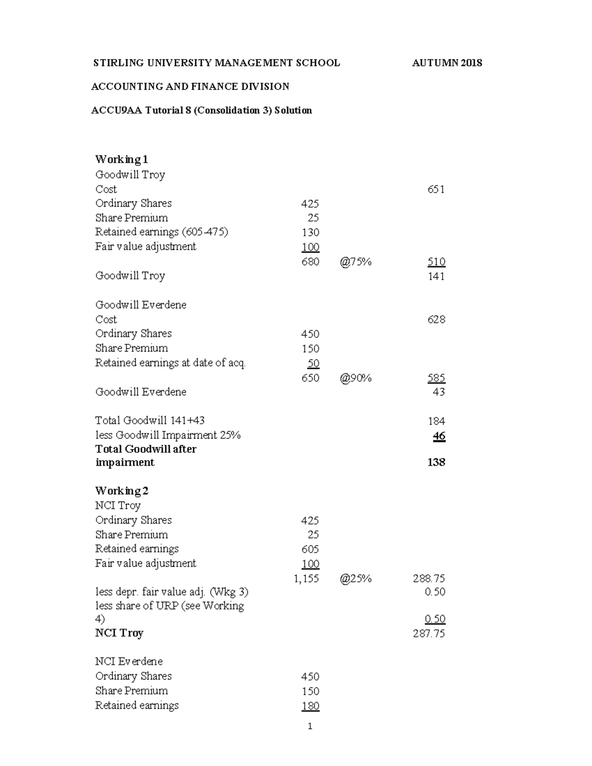 Tutorial 8 (Consol 3) Solution ACCU9AA - Warning: TT: undefined ...