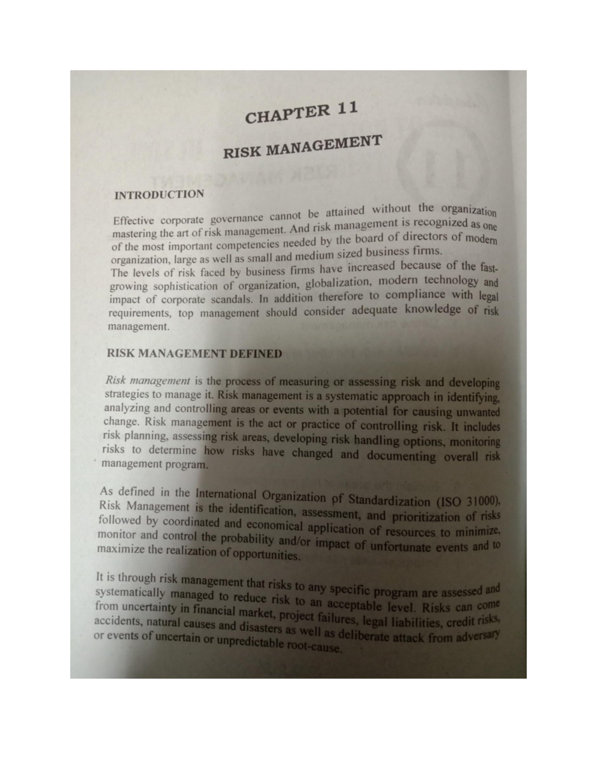 Chapter 11 - lecture - Corporate Governance, Business Ethics, Risk Management, and Internal ...