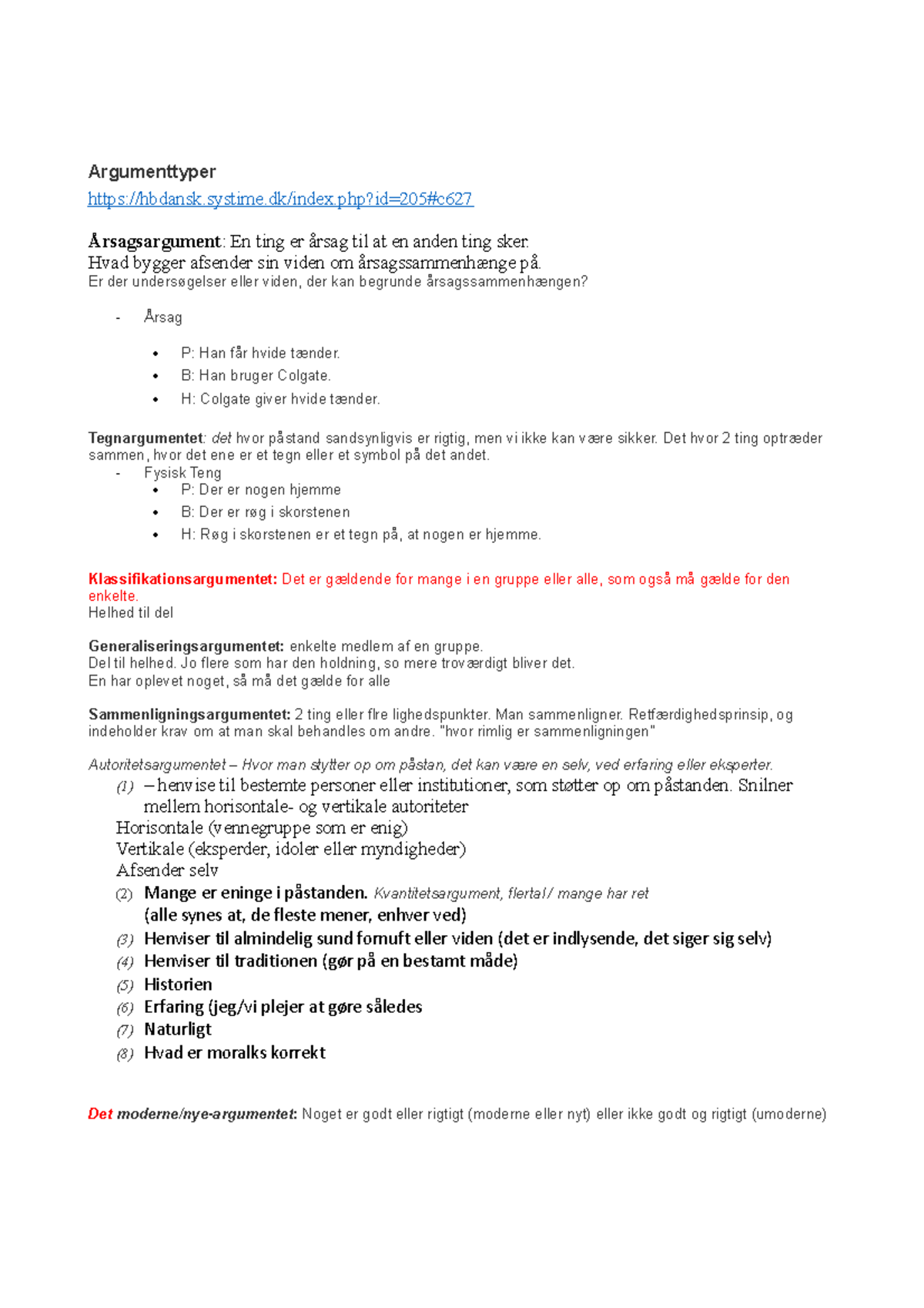 Argumenttyper og hvordan de fungere samt betyder og hvordan man kan ...