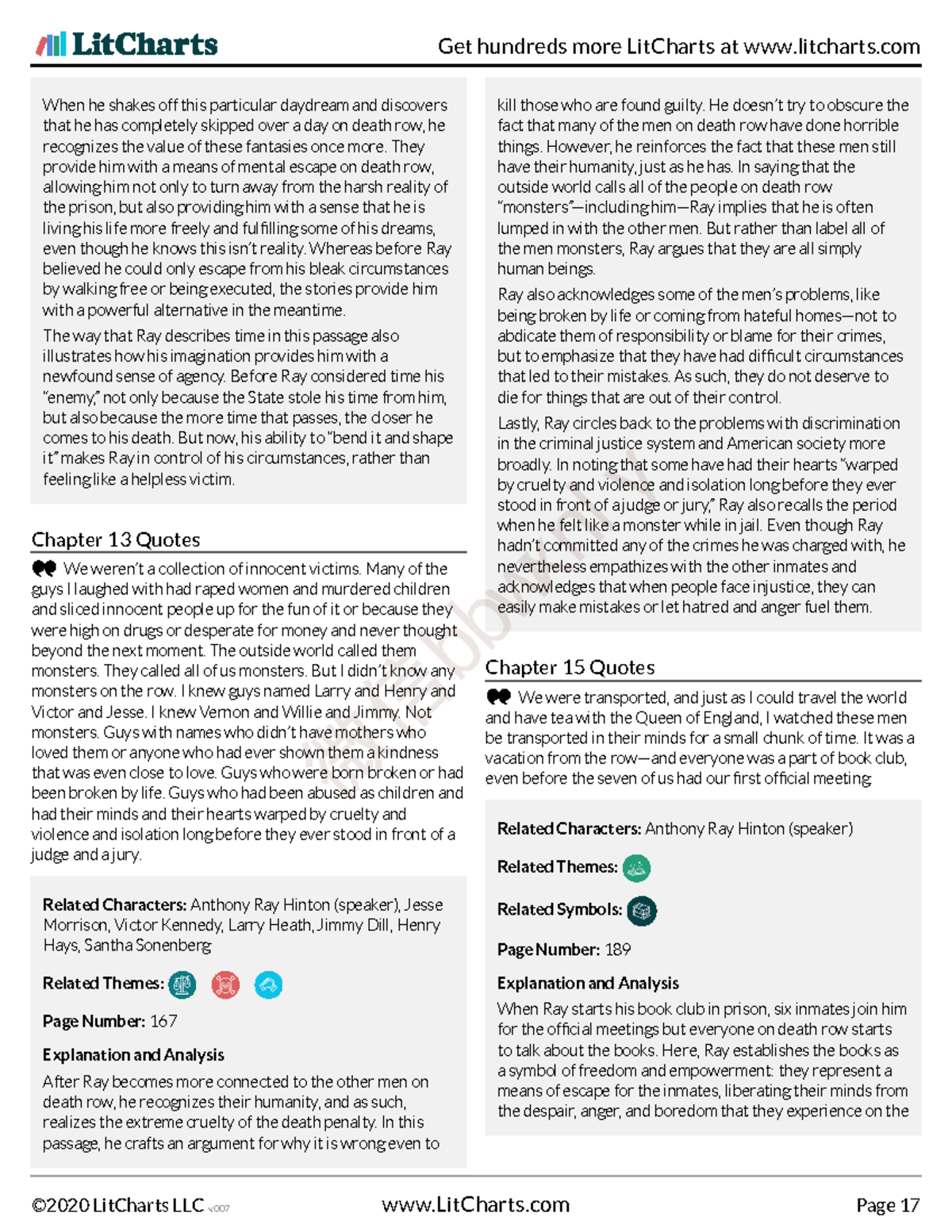 The-Sun-Does-Shine-Lit Chart 17 - When he shakes off this particular ...