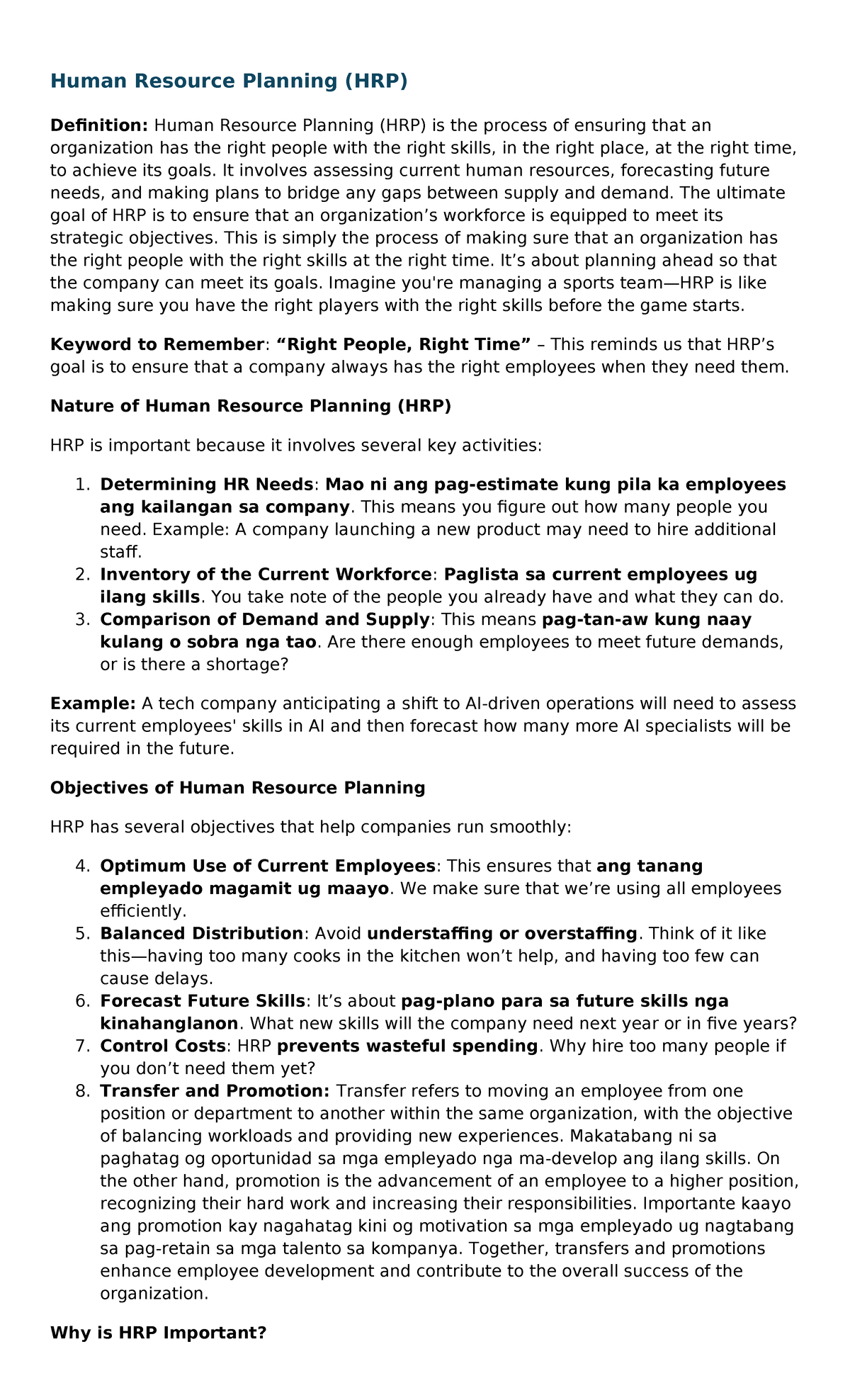 HR Planning and Job Analysis - Human Resource Planning (HRP) Definition ...