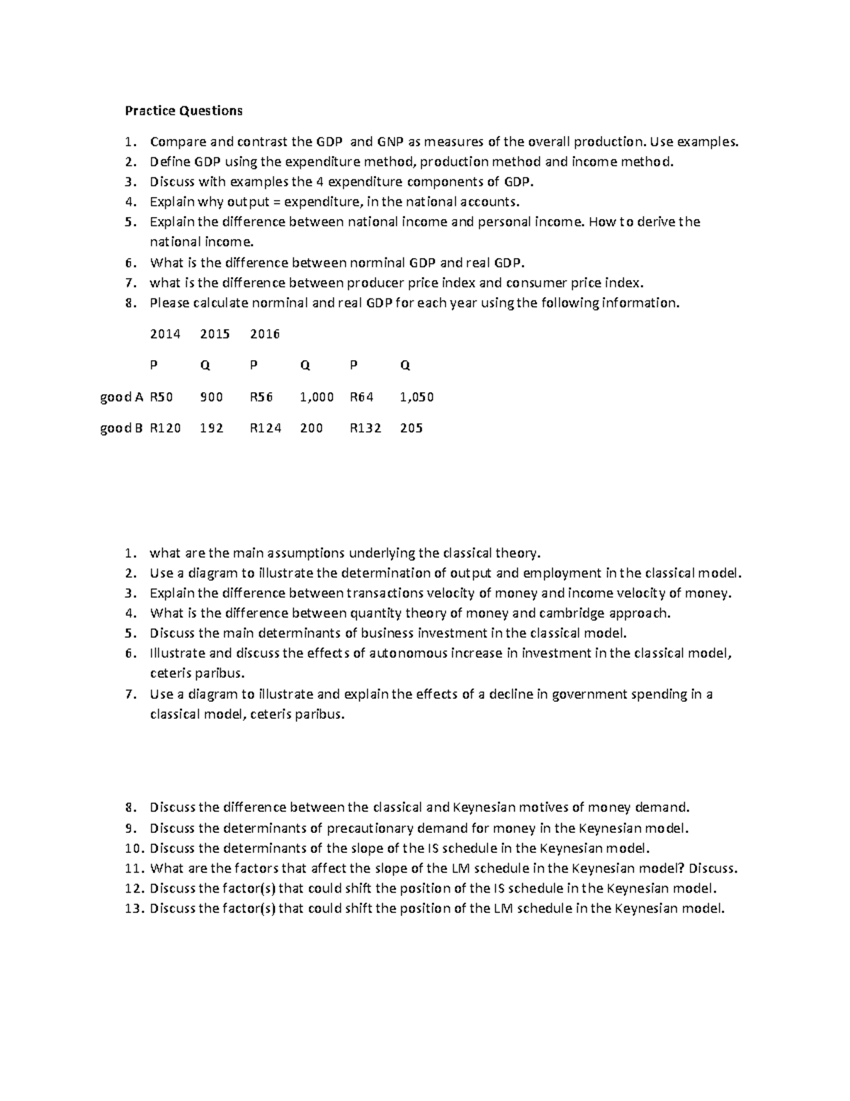 Review questions - Notes - Practice Questions Compare and contrast the ...