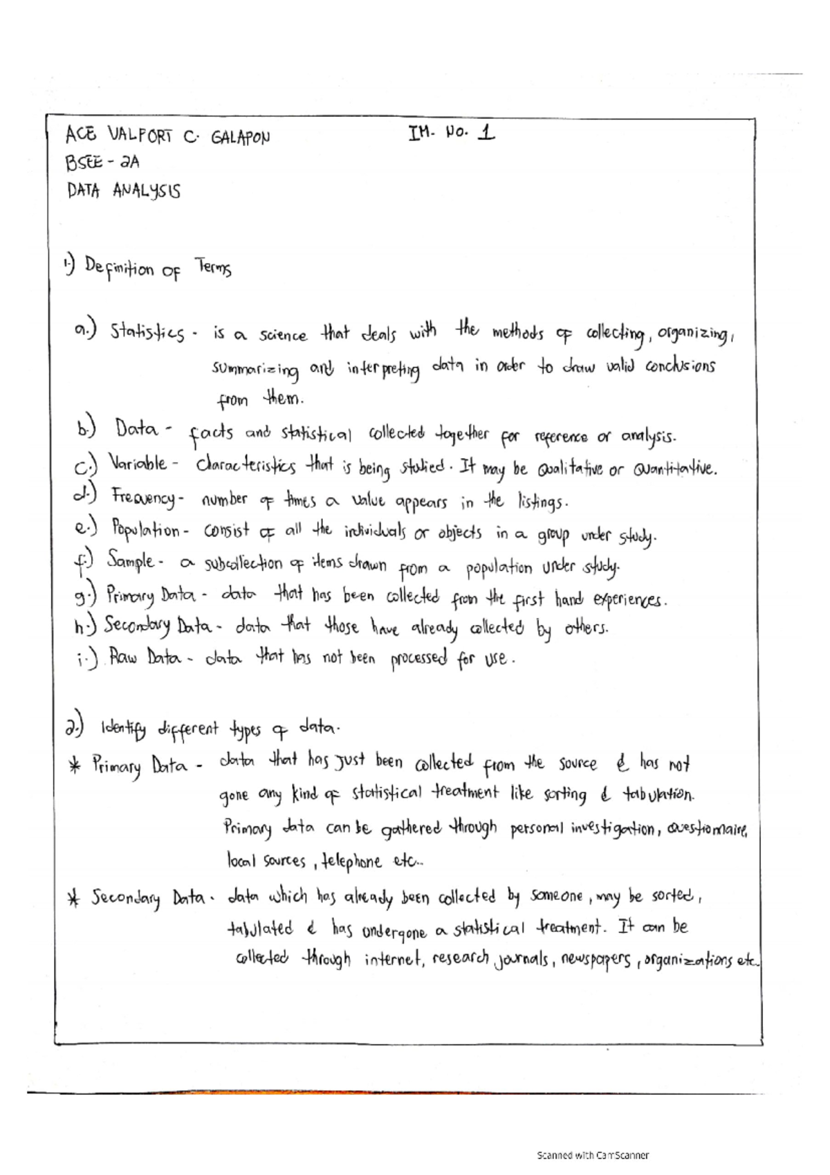 EDA 1 - Activities and Assignment in Engineering Data Analysis BSEE 2 ...