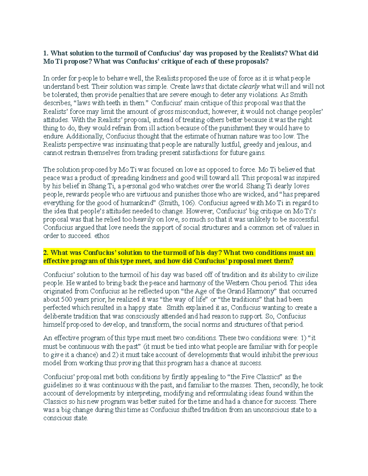 Confucianism Study Qs homework assignment - PHIL 352 - SCC - Studocu