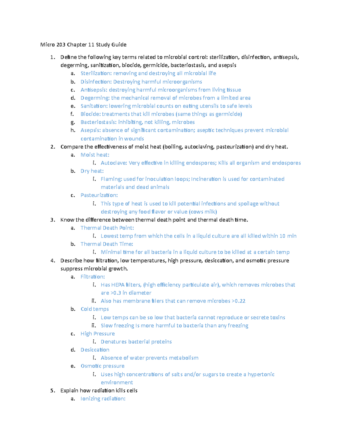 Micro 203 Chapter 11 Study Guide-1 - Micro 203 Chapter 11 Study Guide Define the following key ...