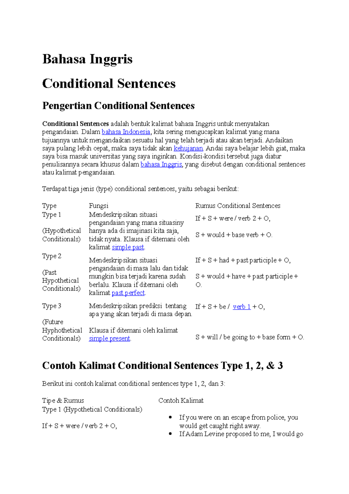 Intermediate English Structure - Conditional Sentences - Bahasa Inggris ...