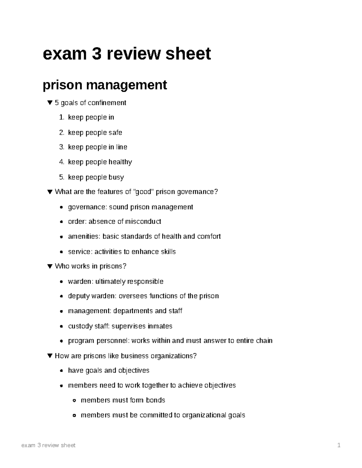 Exam 3 review sheet - Note highlights from the 3rd exam period - exam 3 ...