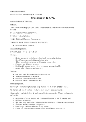 Walkover & topographic surveys - Courteney Machin, Archaeological ...
