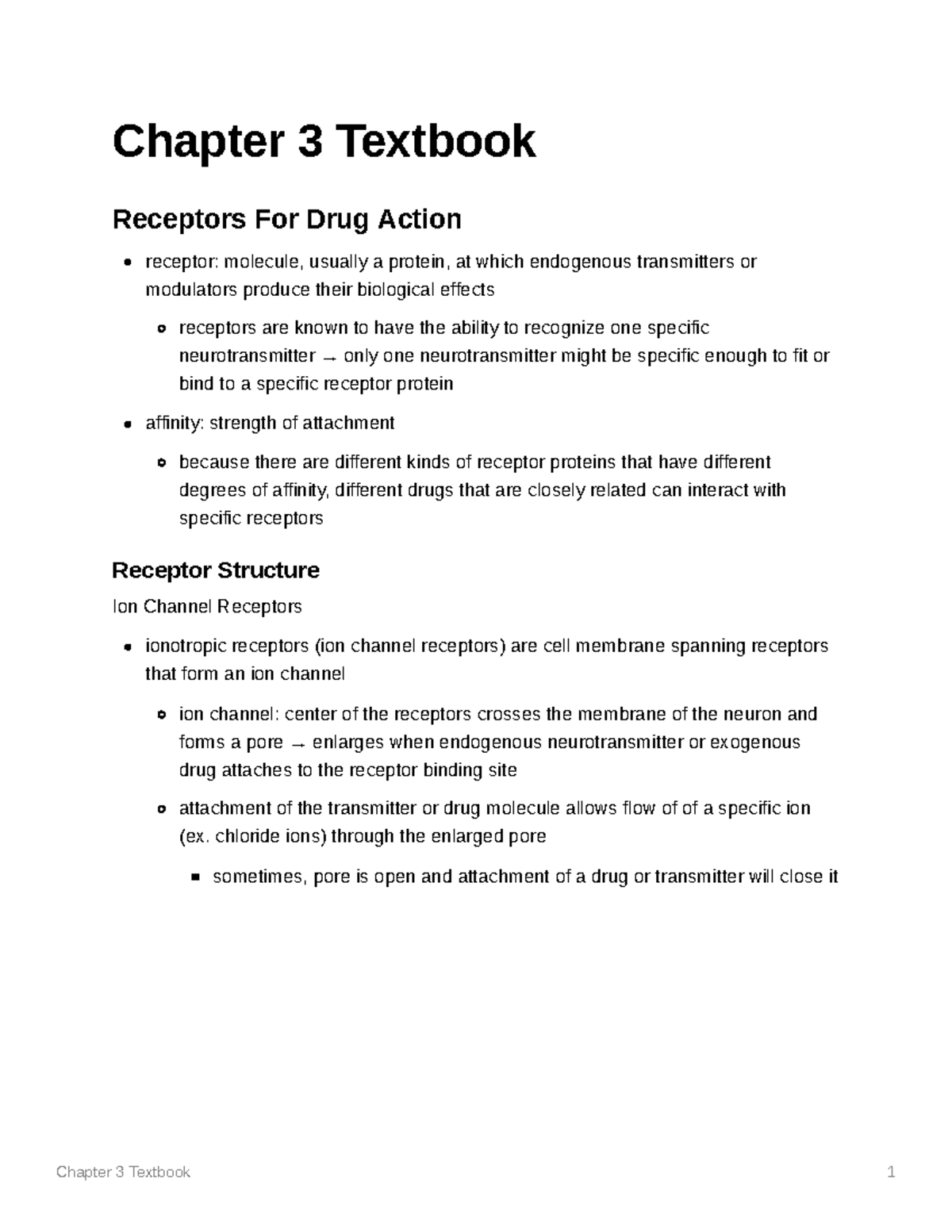 Chapter 3 Textbook - Chapter 3 Textbook 1 Chapter 3 Textbook Receptors For Drug Action receptor ...
