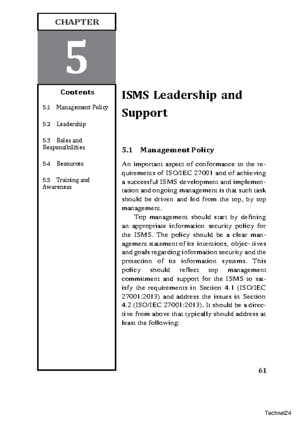 ISMS Chapter 5 - Belief this document - ISMS Leadership and Support 5 ...