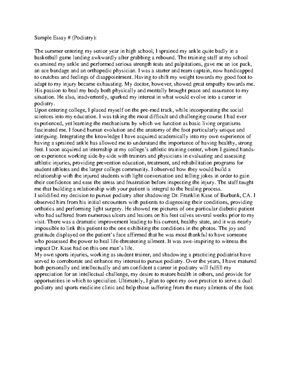 Personal Statement Pod OP - Professional Development - Sample Essay ...
