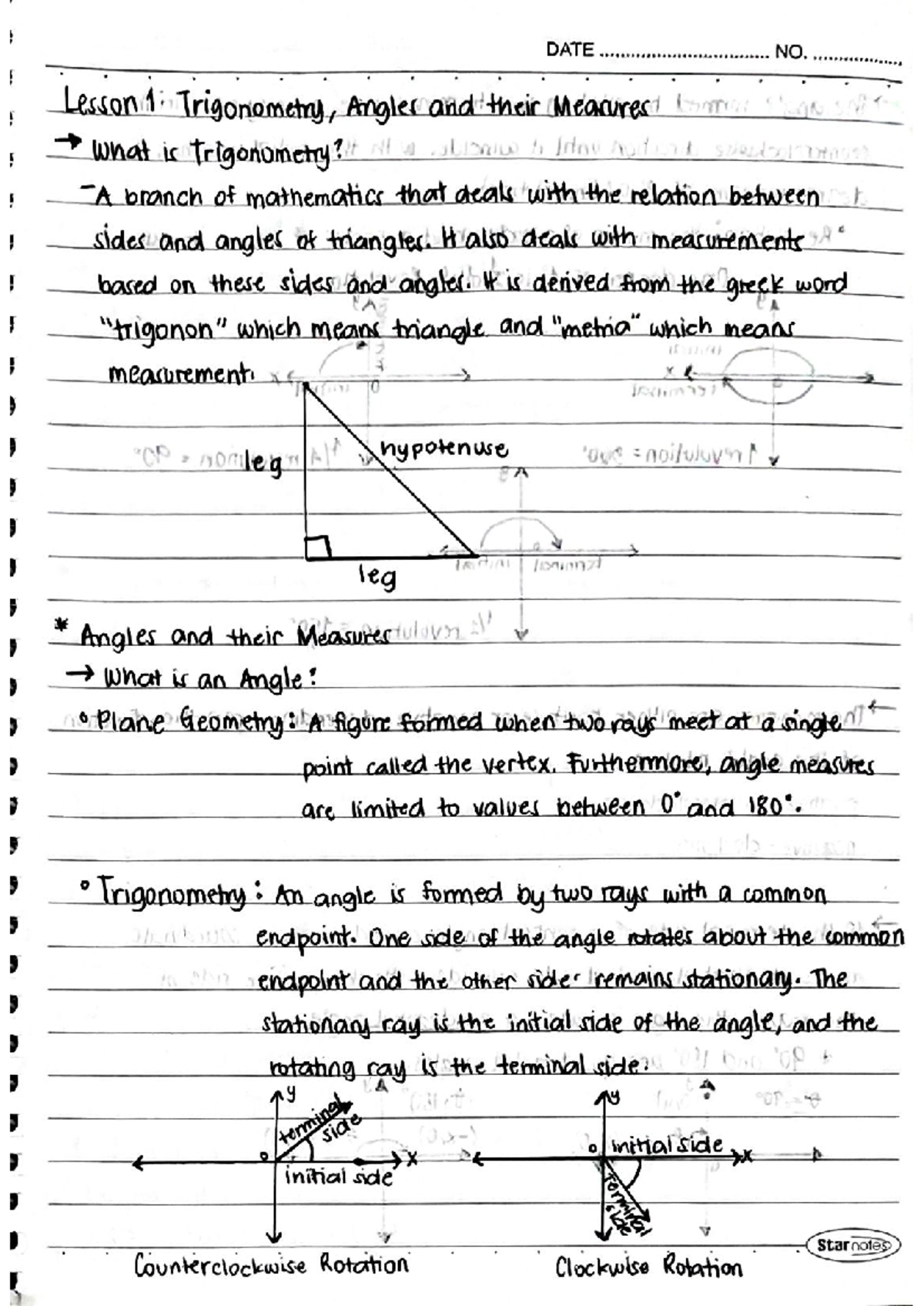 Trigonometry Science Technology and Engineering (STE) Notes - Junior ...