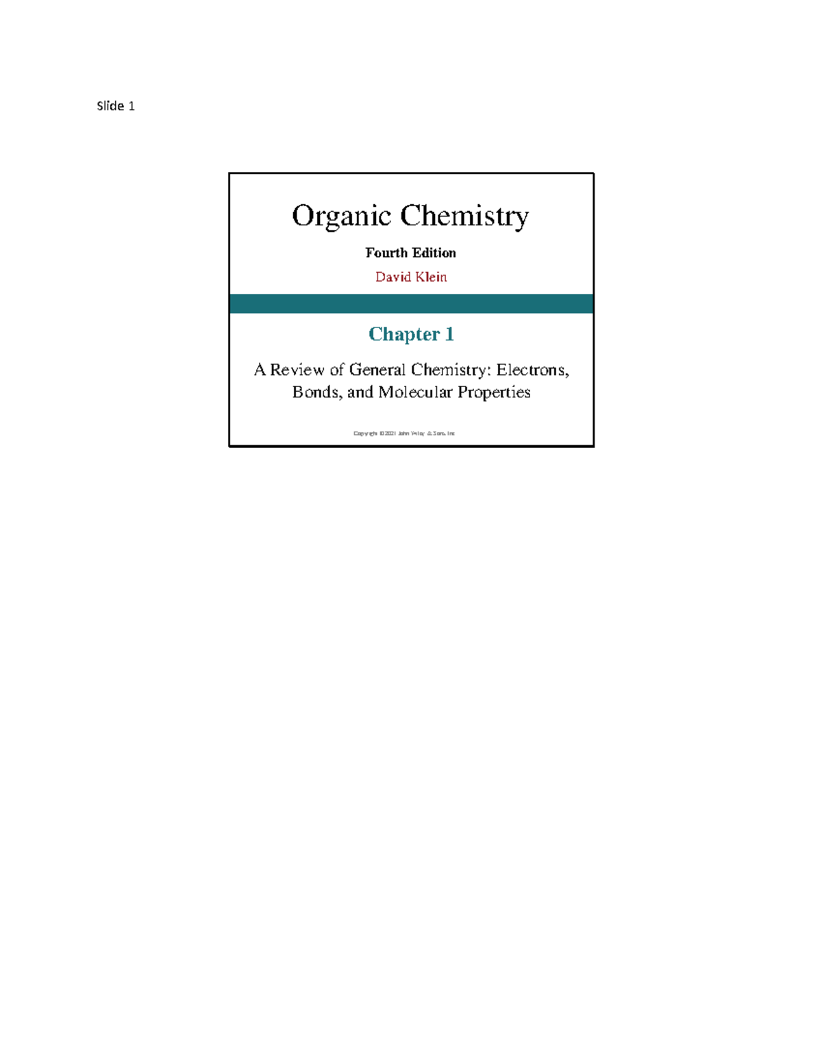 Chapter 1 Organic Chem: General Chem Review - Organic Chemistry Fourth ...