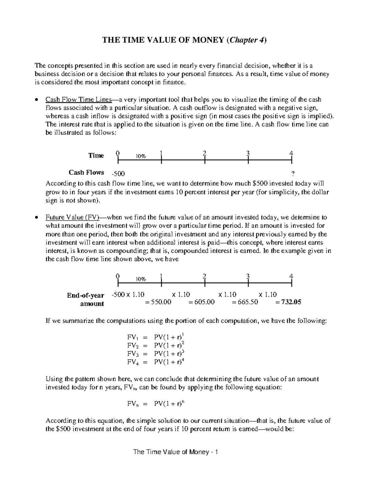 time value of money Exam 2 - THE TIME VALUE OF MONEY (Chapter 4) The ...