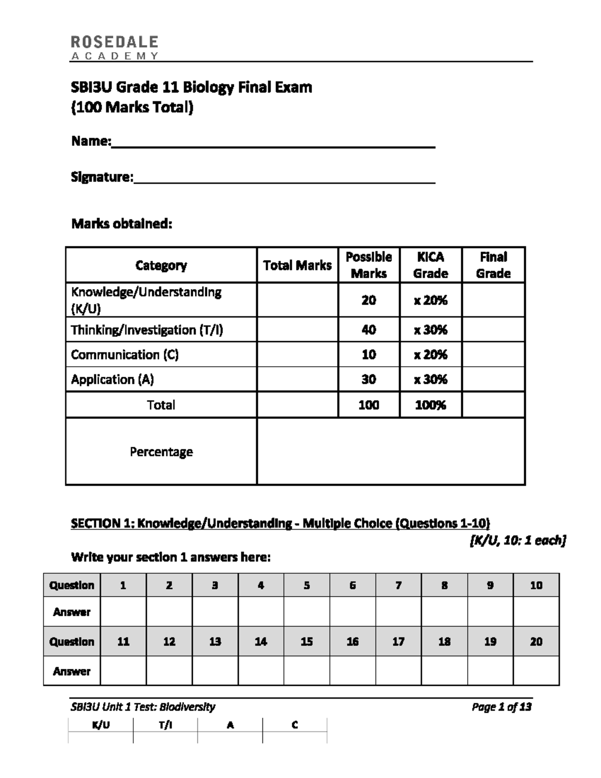 Sbi3u - yep - Studocu