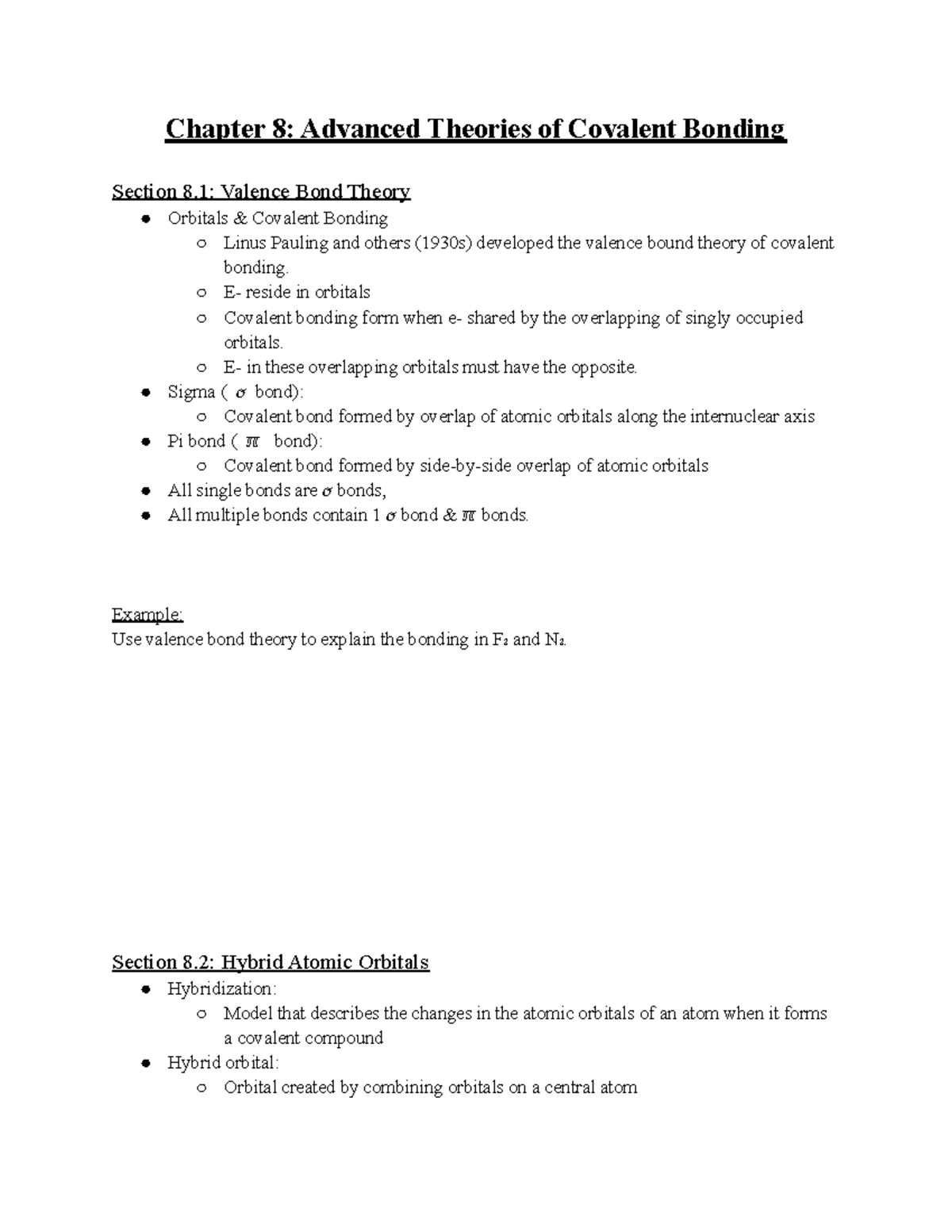 Chapter 8 Notes - Prof. Salem - Chapter 8: Advanced Theories of ...