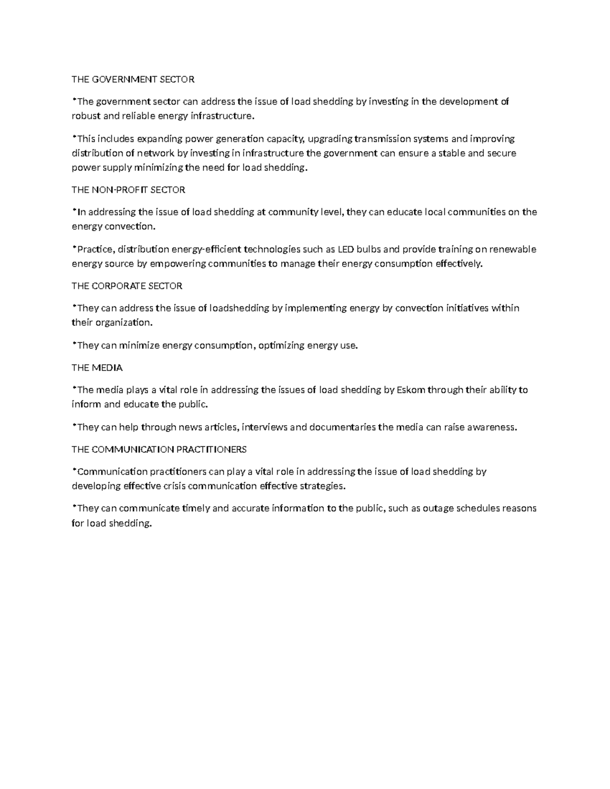 Coms 123 - lectuerfvfg - THE GOVERNMENT SECTOR *The government sector ...