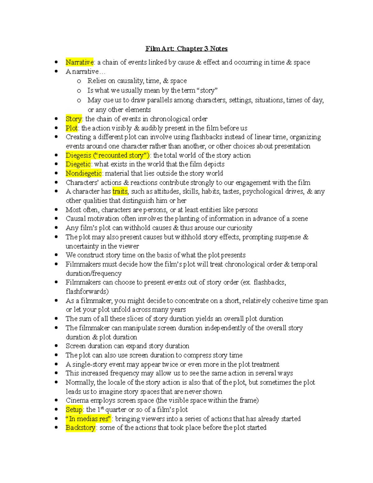 Film Art Ch. 3 - Professor: Vincent Bohlinger - Film Art: Chapter 3 ...