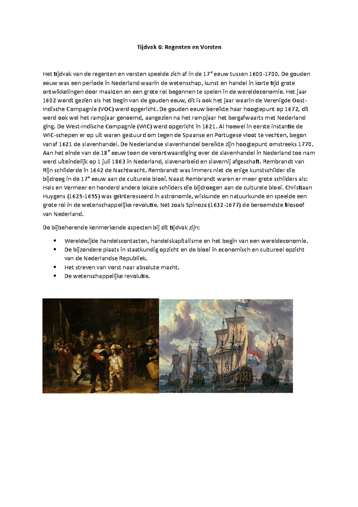 Samenvatting Geschiedenis Tijdvak 6 Tijdvak 6 Regenten En Vorsten