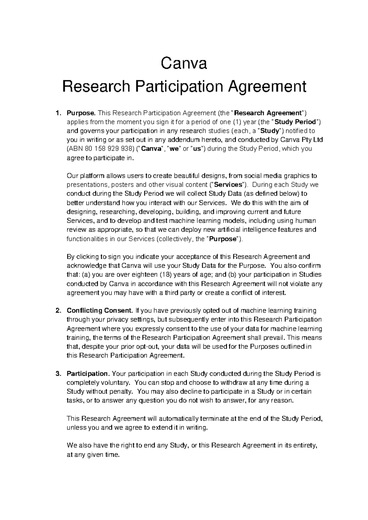 Research Participation Agreement (Edracel Del Rosario and Canva ...