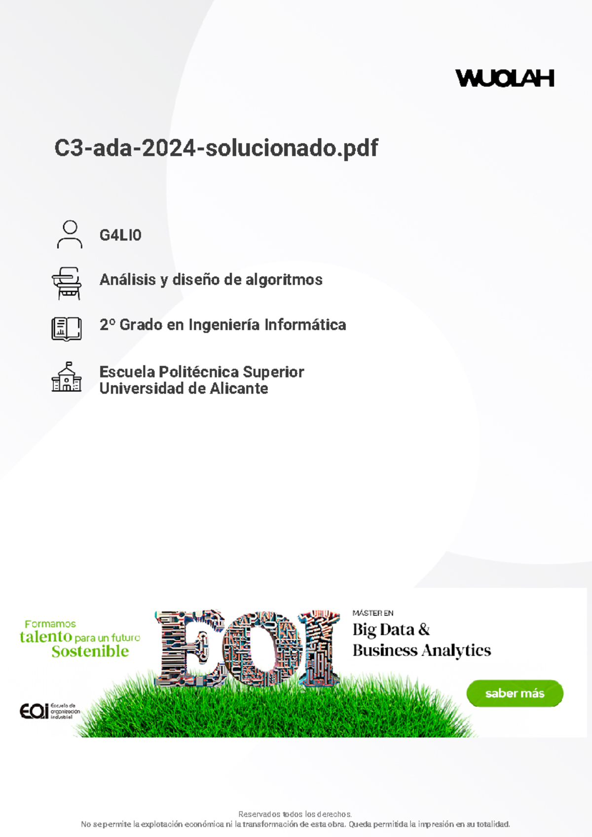 Examen solucionado Junio 2024 - C3-ada-2024-solucionado G4LI Análisis y ...