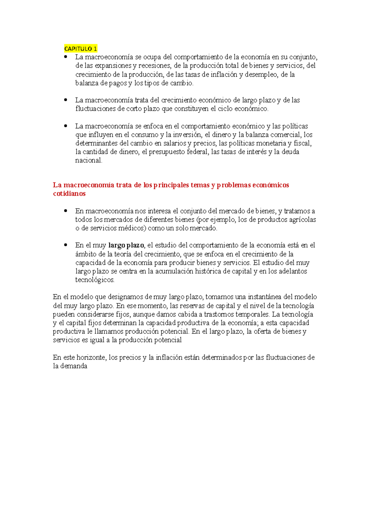 Capitulo 1 - fwefewf - CAPITULO 1 La macroeconomía se ocupa del ...